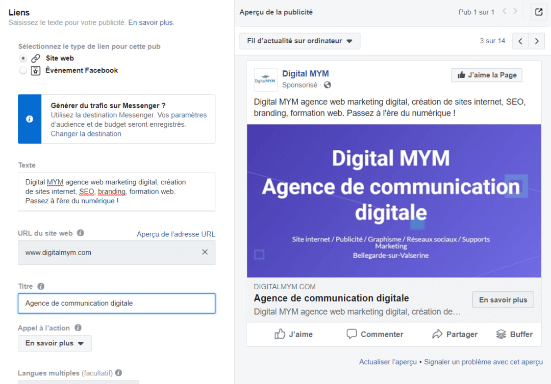 Promouvoir votre entreprise avec la publicité Facebook – Digital MYM